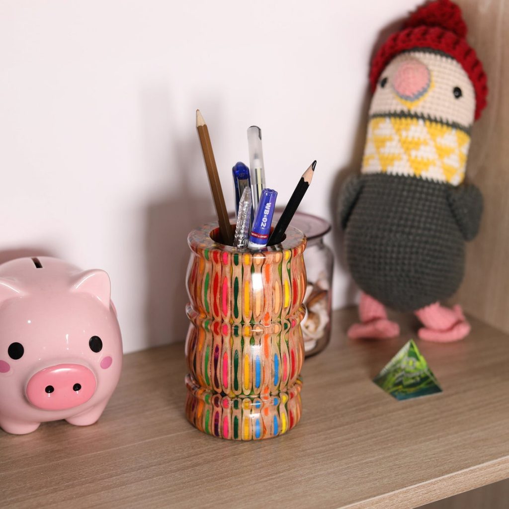 Decorative Dry Flower Vases - Unique Wooden & Colored-Pencil Vases