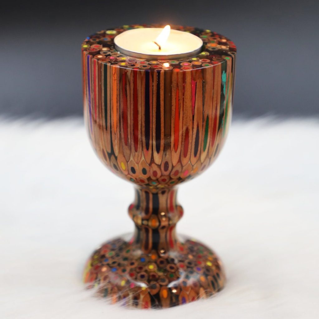 Decorative Candle Holders - Colored-Pencil Candlesticks