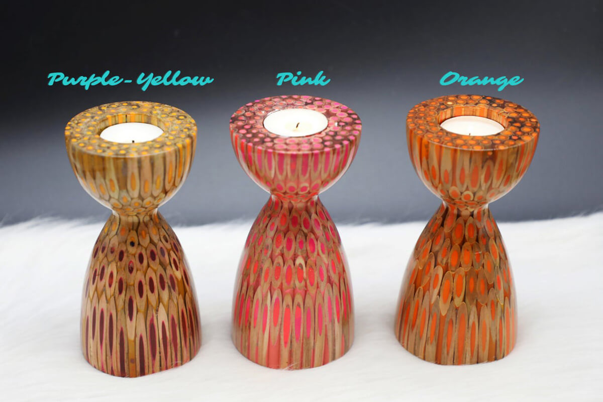 Decorative Candle Holders - Colored-Pencil Candlesticks