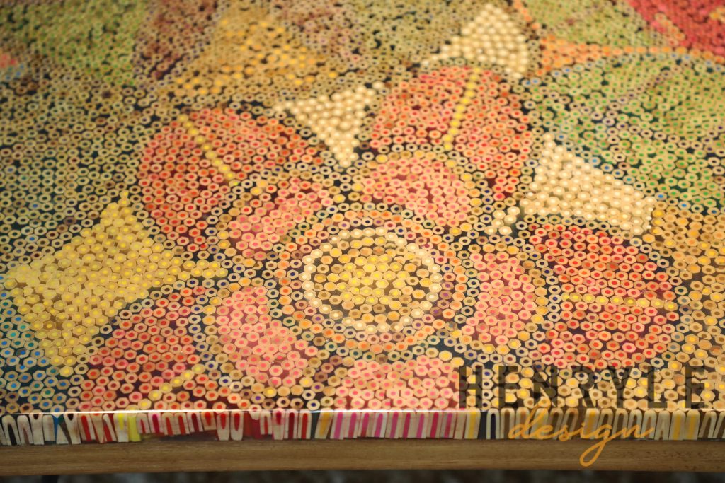 Garden of Exotic Flowers Colored-Pencil Coffee Table - Henry Le Design