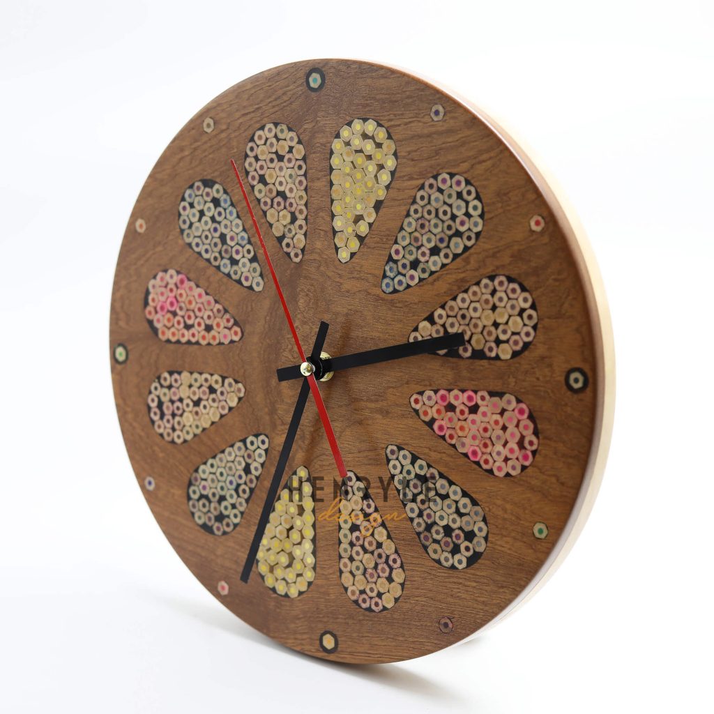 Home Accents Colored-Pencil Wood Wall Clock - Henry Le Design