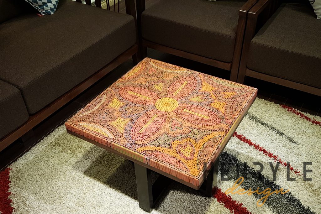 Jungle Flame Colored-Pencil Coffee Table - Henry Le Design