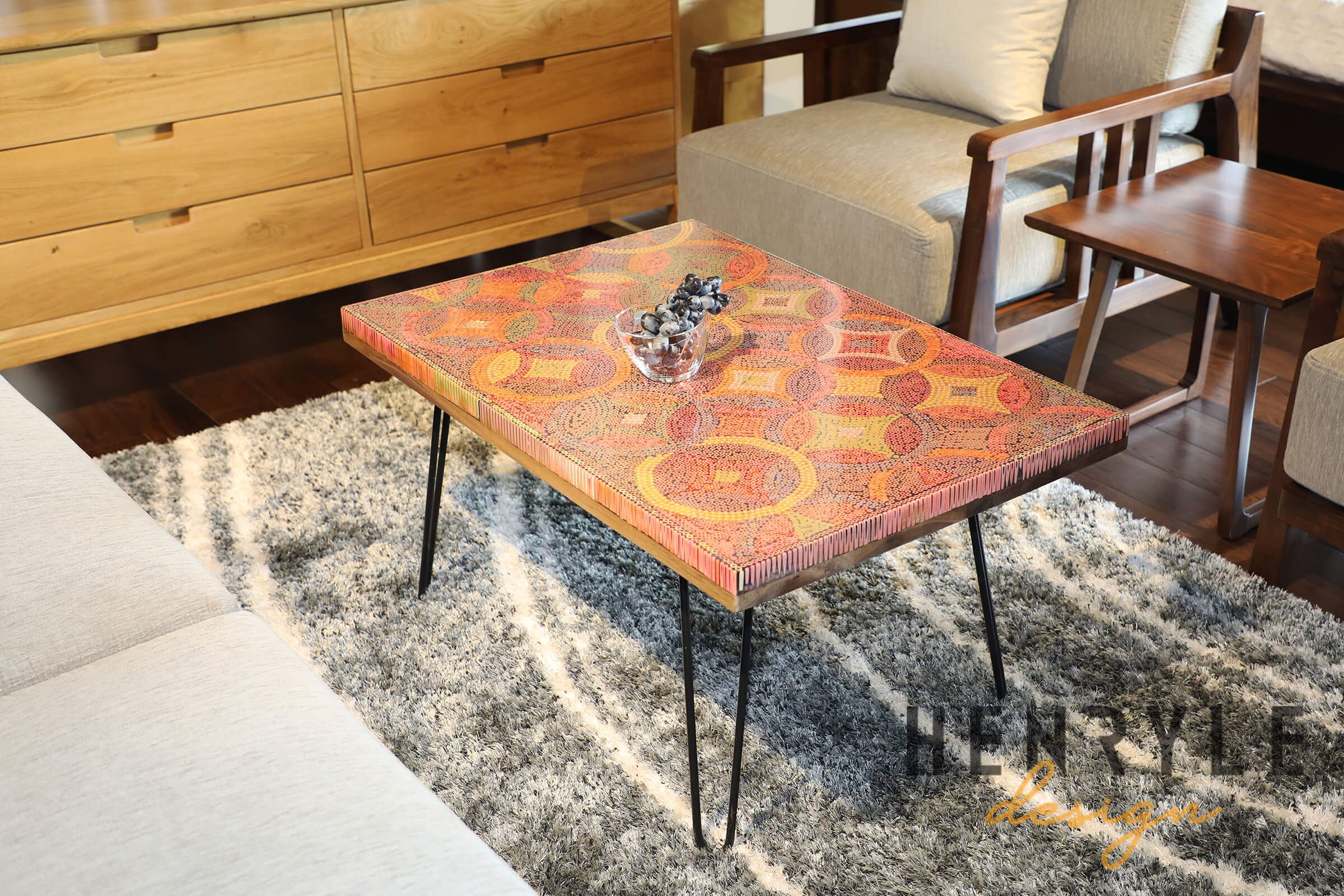 Starry Night Colored-Pencil Coffee Table - Henry Le Design