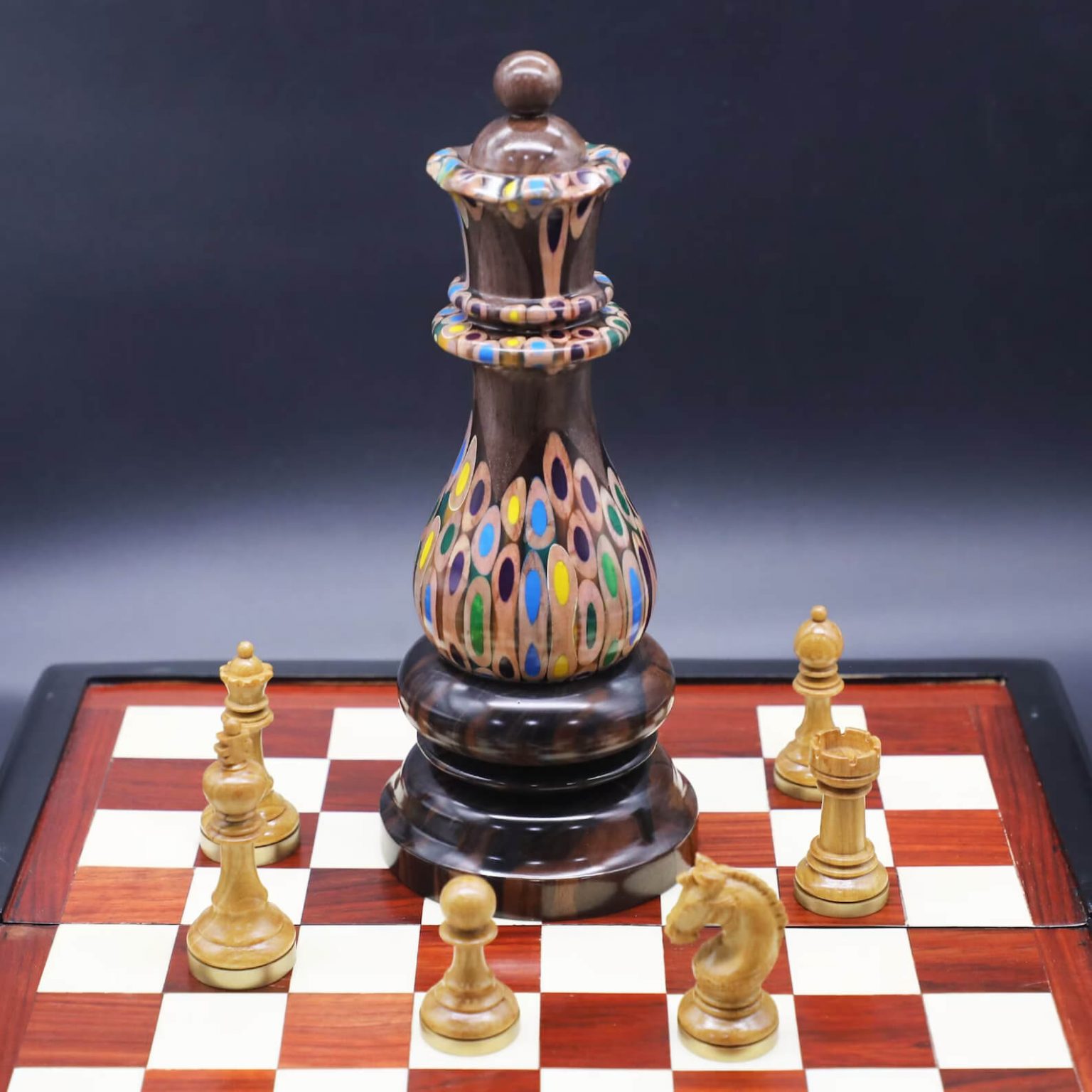 Full Set Giant Deluxe Chess Pieces with Board - Luxury Art Decor Chess ...