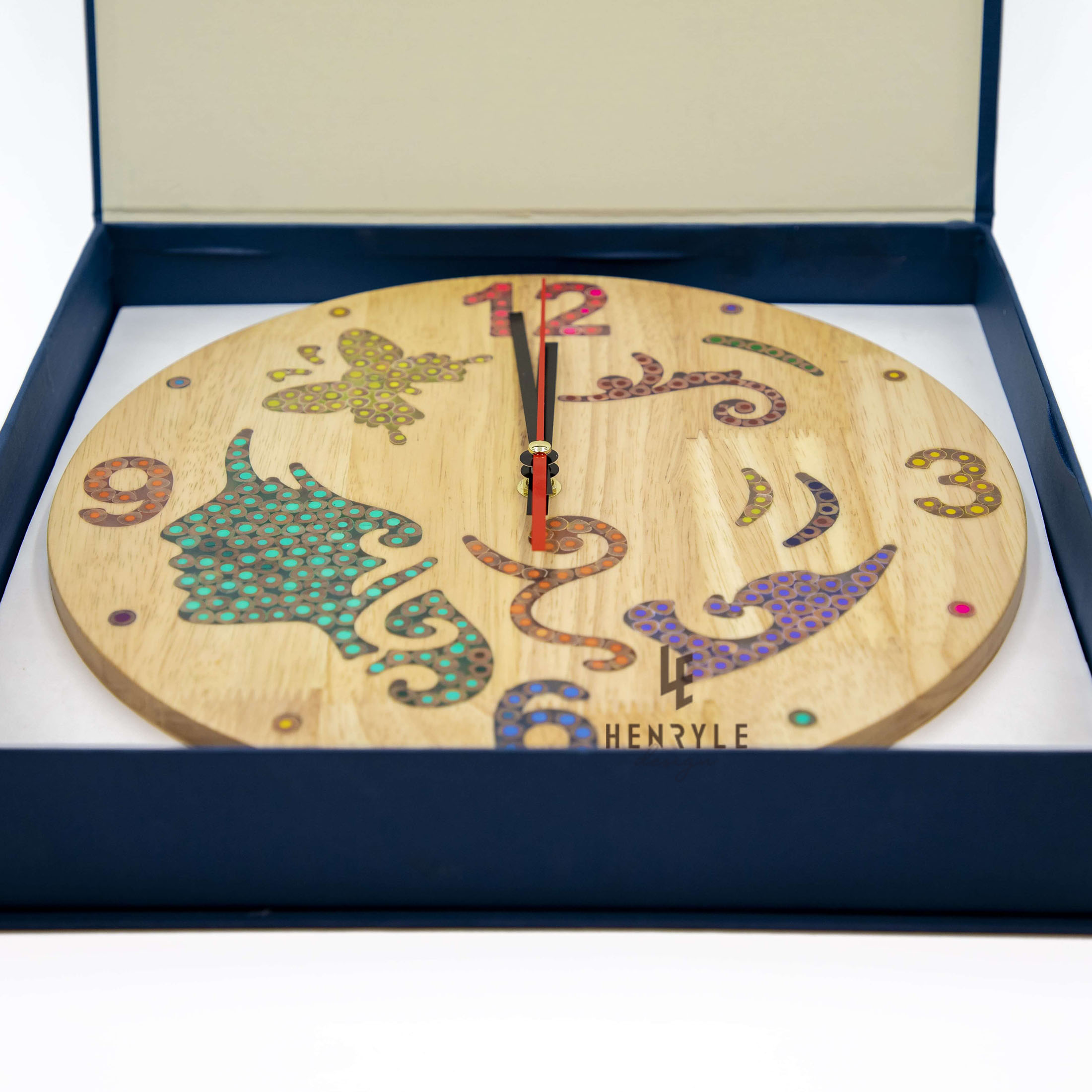 The Fairy Colored-Pencil Wood Wall Clock - Henry Le Design